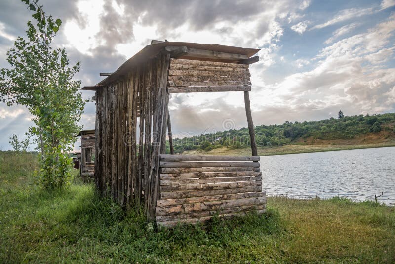 Fish shack stock image. Image of fishing, cloudy, outdoor - 90831283