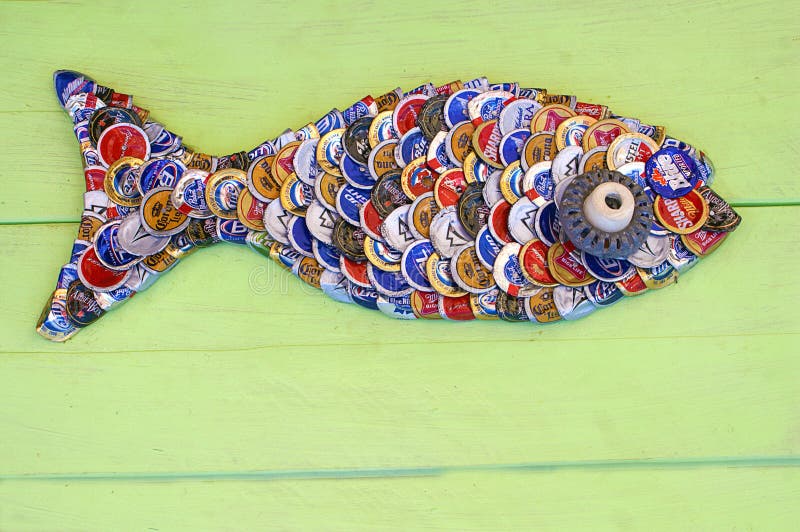Fish Shape from Beer Bottle Caps Editorial Photography - Image of ...