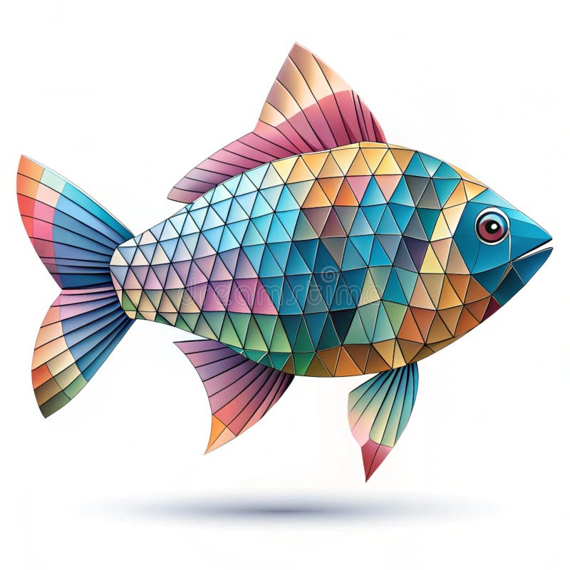 Geometric Abstract Fish with Scales Stock Illustration - Illustration ...