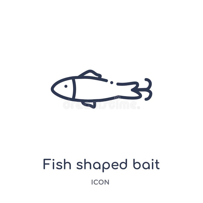 Fish Shaped Bait Icon from Nautical Outline Collection. Thin Line Fish ...