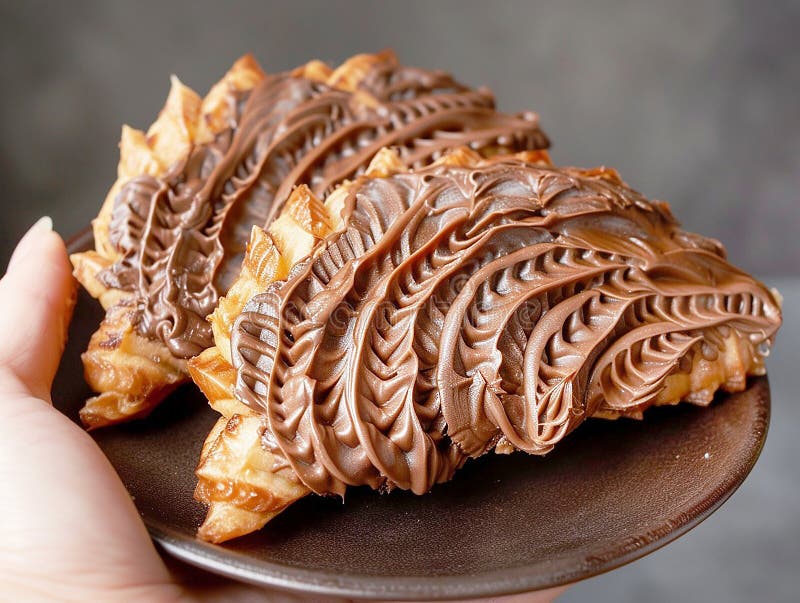 Fish-shaped Cake with Walnut Cream and Chocolate. Taiyaki with Walnut ...