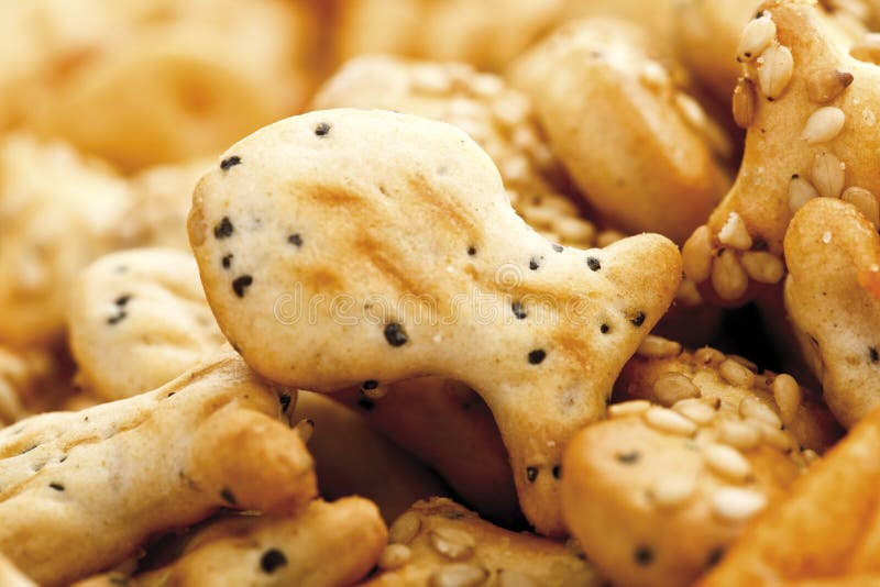 Fish-shaped crackers stock photo. Image of indulgence - 50500774