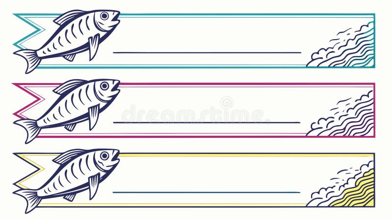 Fish-shaped Infographic Banners, Aquatic Data Visualization Vector ...