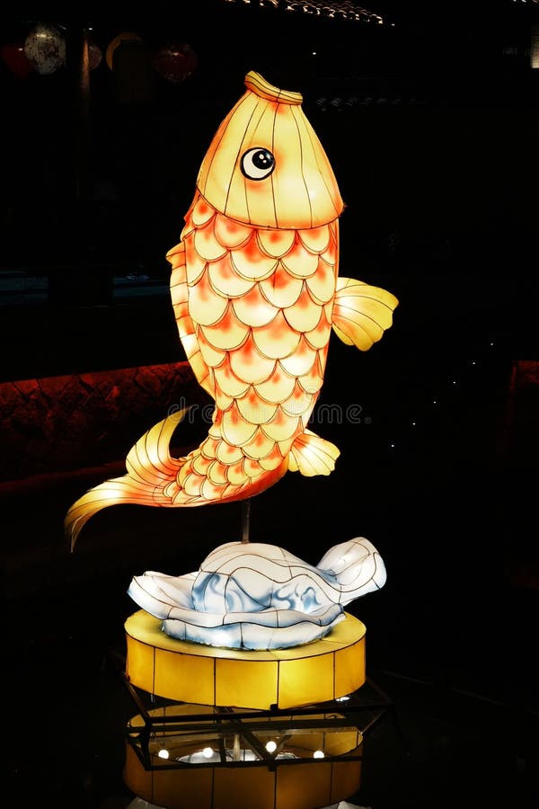 Fish-shaped Light with a Reflection on the Floor Stock Image - Image of ...