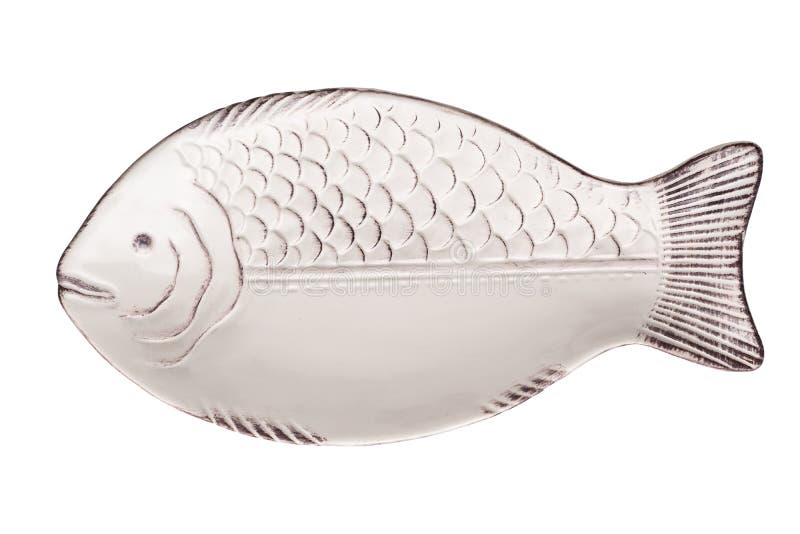 Fish Shaped Plate, Empty Ceramic Plate with Fish Shape, View from Above ...