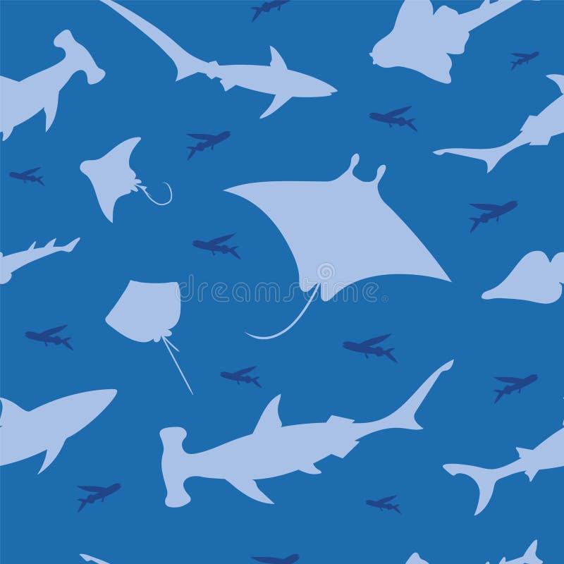 Ocean Pelagic Fish. Vector Black Outline Image. Stock Vector ...