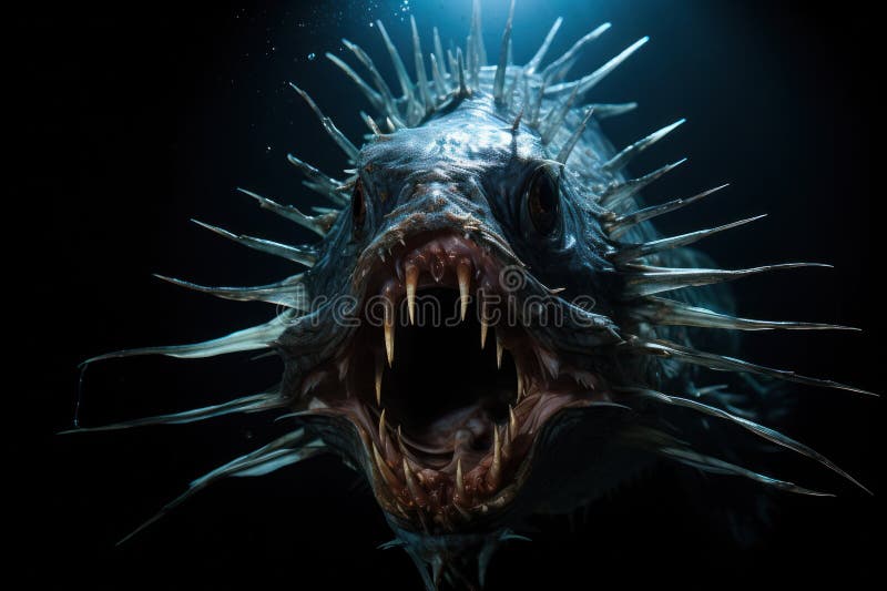 A fish with sharp teeth stock illustration. Illustration of generative ...