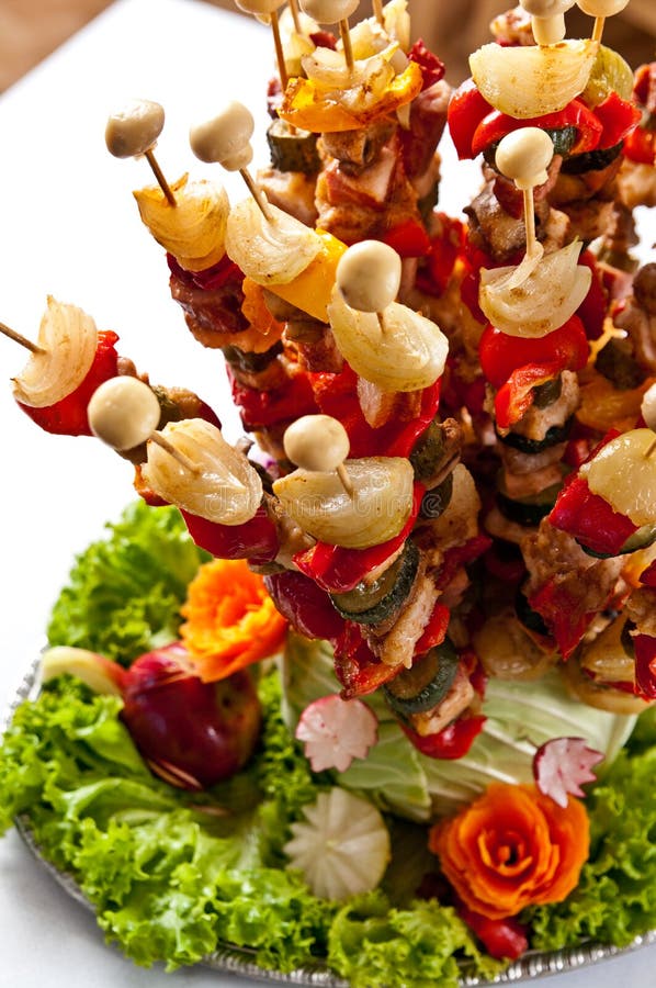 Fish shashlik buffet style stock photo. Image of table - 33985508