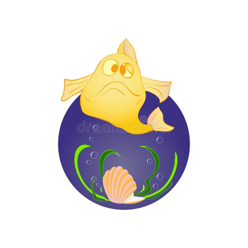 Fish and shell with pearl stock vector. Illustration of clipart - 67078438