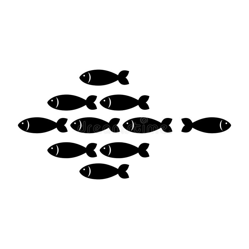 Fish shoal icon stock vector. Illustration of nature - 83327737