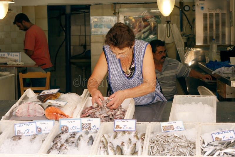 Fish shop editorial photography. Image of island, greece - 82504752