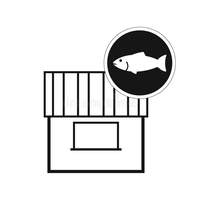 Fish Shop Icon. Fish Market. Vector Illustration Isolated Stock Vector ...