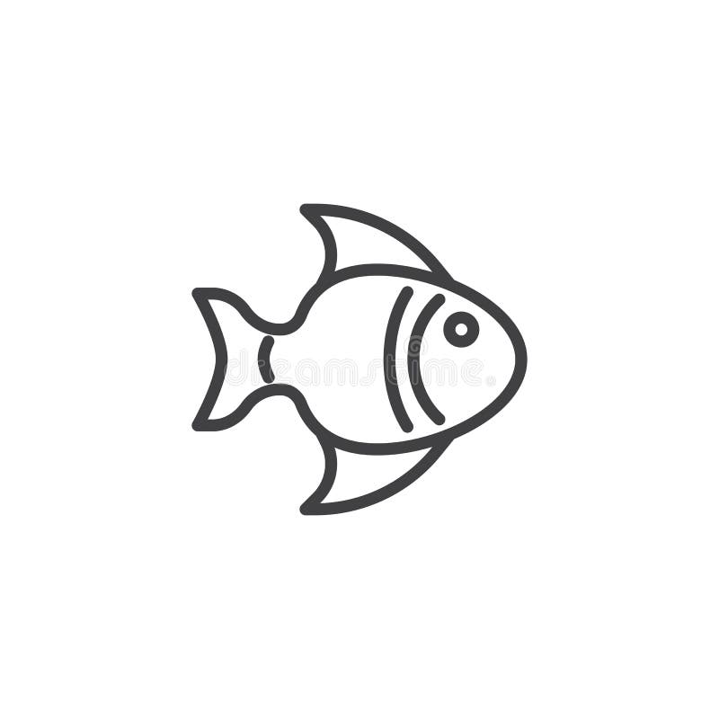 Fish side view line icon stock vector. Illustration of line - 140198725