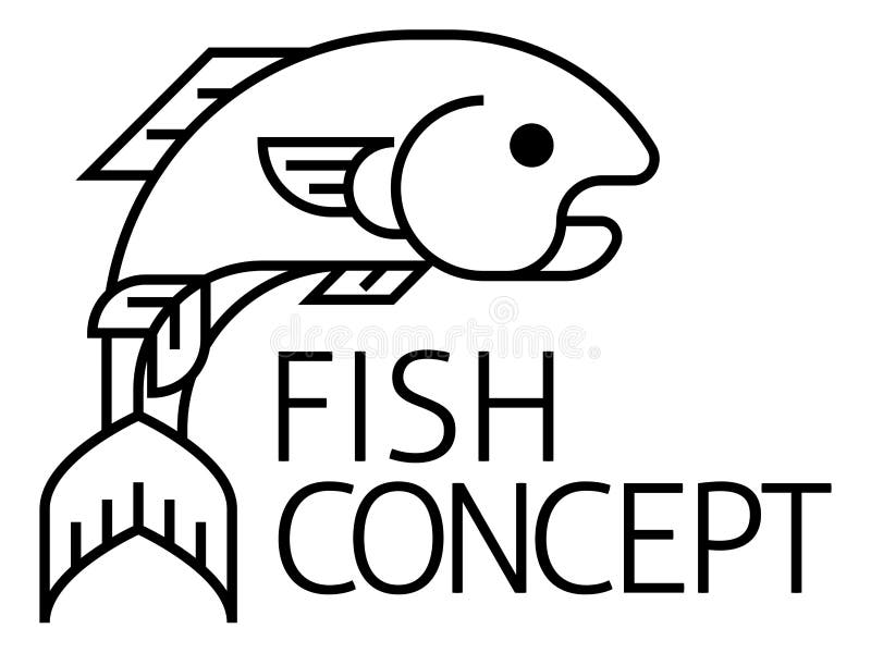 Fish Sign Label Icon Concept Stock Vector - Illustration of monger ...