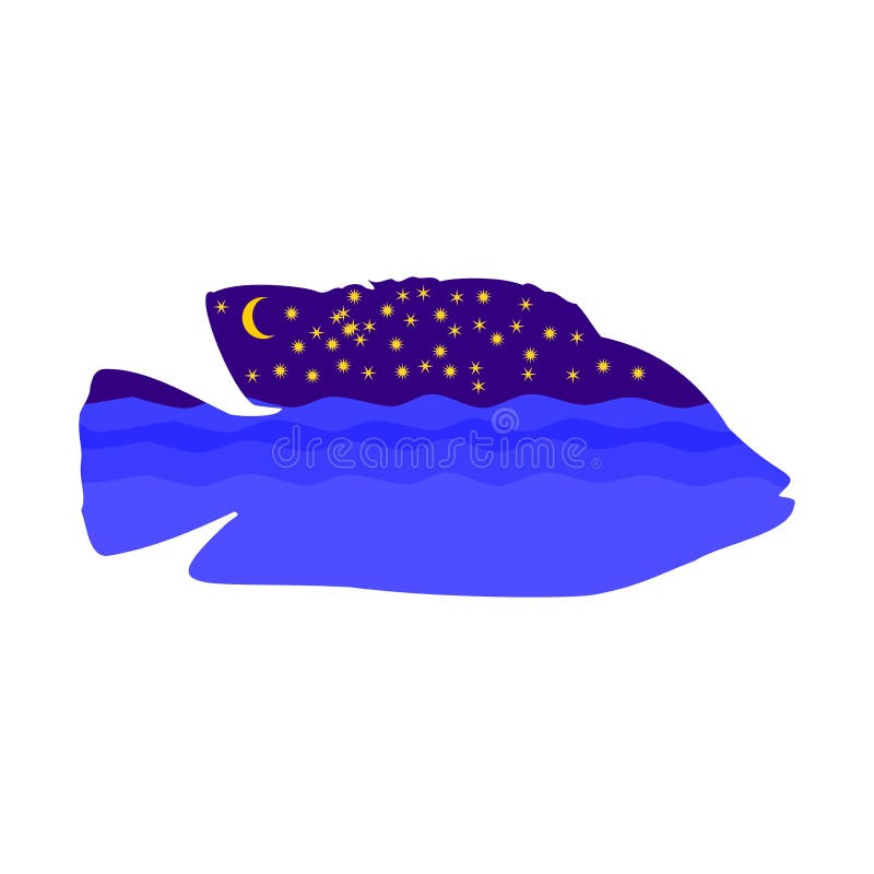 Fish. Silhouette stock illustration. Illustration of exposure - 108902791