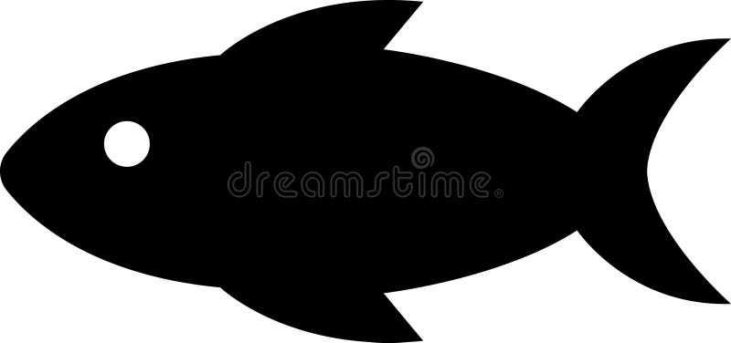 Fish Simple Black Icon. Seafood Symbol - Vector. Stock Vector ...