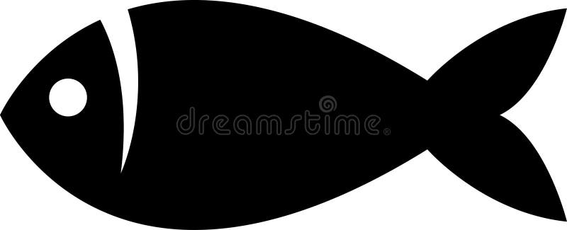 Fish Simple Black Icon. Seafood Symbol - Vector. Stock Vector ...