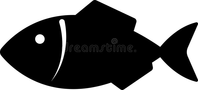 Fish Simple Black Icon. Seafood Symbol - Vector. Stock Vector ...