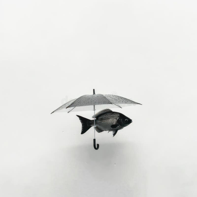 A Fish that is Sitting Under an Umbrella. Generative AI Image. Stock ...