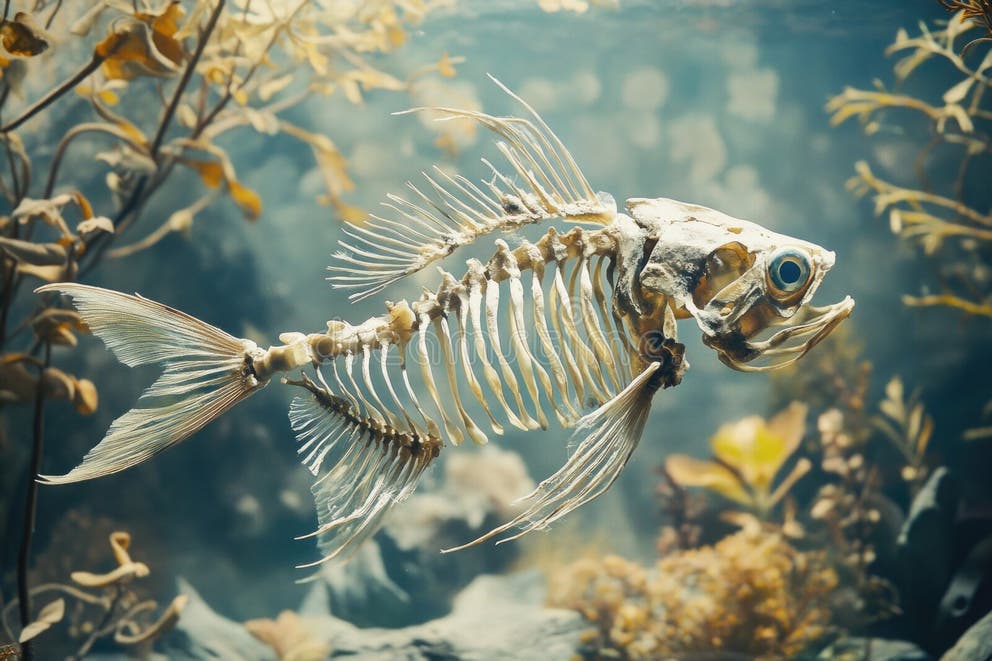 Fish Skeleton in Aquarium stock photo. Image of resource - 378898272