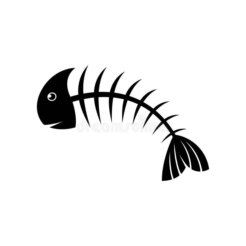 Fish Skeleton Bone Icon Vector Illustration Design Stock Illustration ...