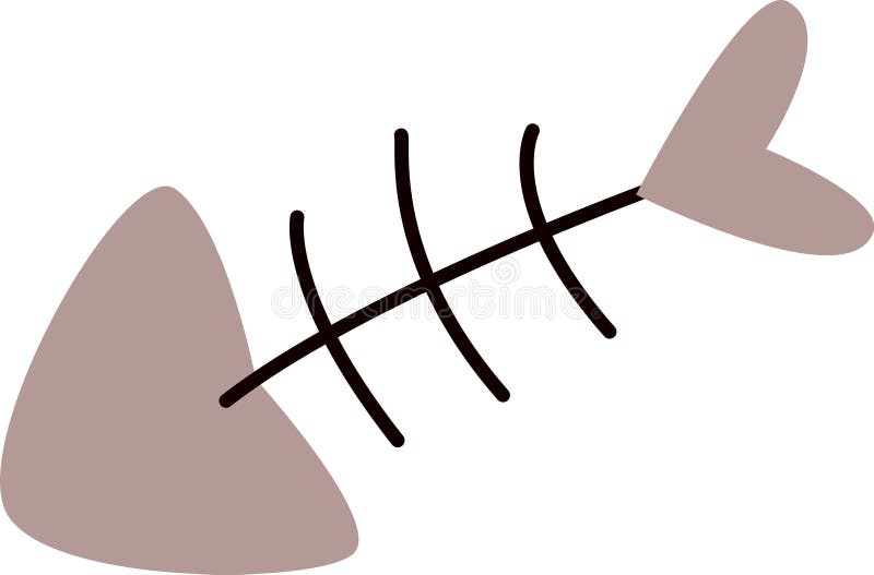 Fishbone Doodle Icon Hand Drawing Stock Illustration - Illustration of ...
