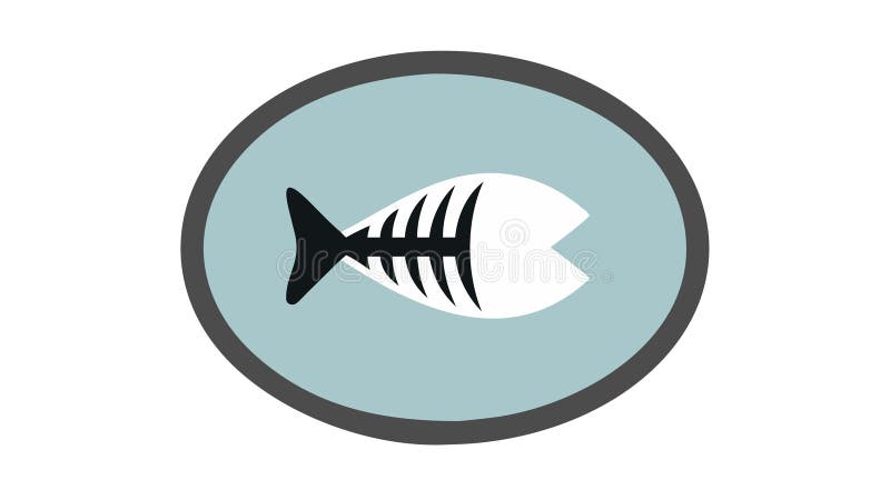 Fish Skeleton Icon Minimal Flat Style Illustration, Vector Design ...