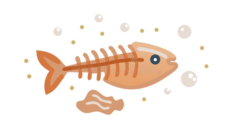 Fish Skeleton Illustration, Ancient Aquatic Life, Vector Design ...