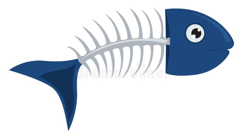 Fish Skeleton, Illustration, Vector Stock Vector - Illustration of ...