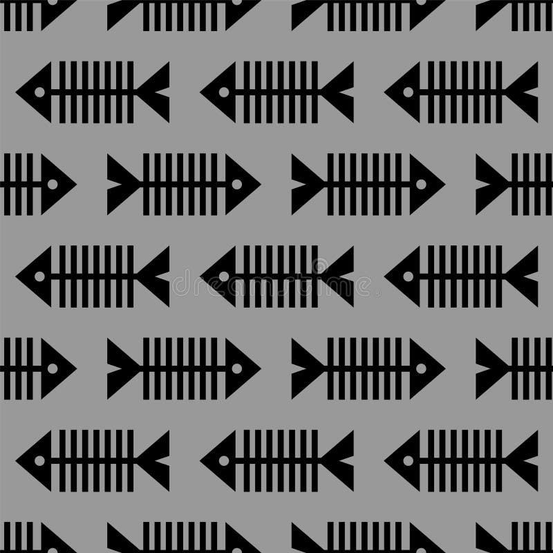 Fish Skeleton Pattern Seamless . Fish Bones Background Stock Vector ...