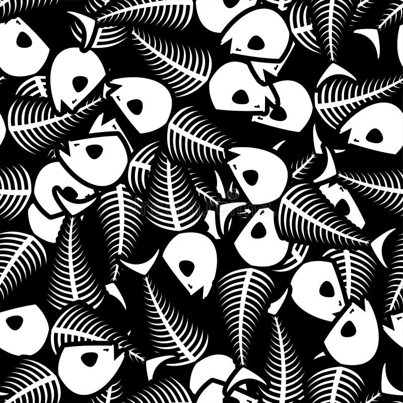 Fish Skeleton Pixel Art Pattern Seamless. 8 Bit Fish Skull Background ...