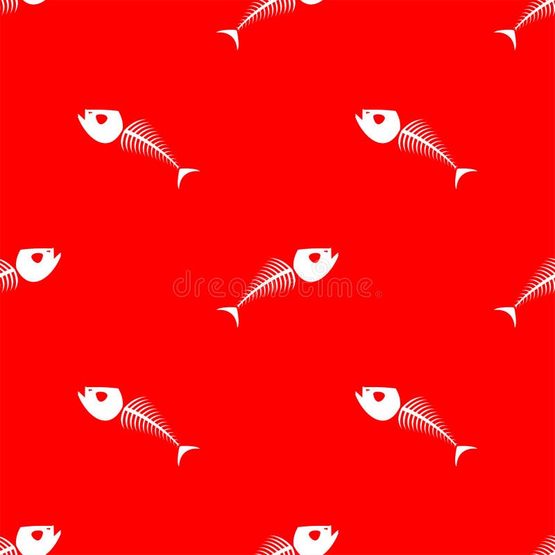 Fish Skeleton Pixel Art Pattern Seamless. 8 Bit Fish Skull Background ...