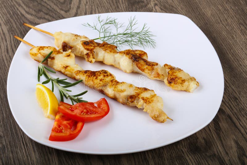 Fish skewer stock photo. Image of fish, delicious, meal - 111783352