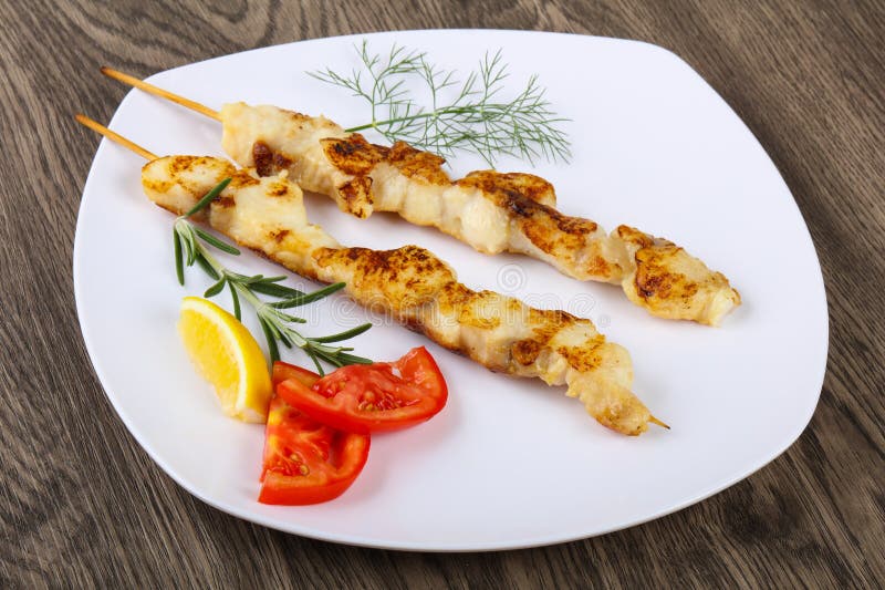 Fish skewer stock photo. Image of perch, snapper, barbecue - 111741784