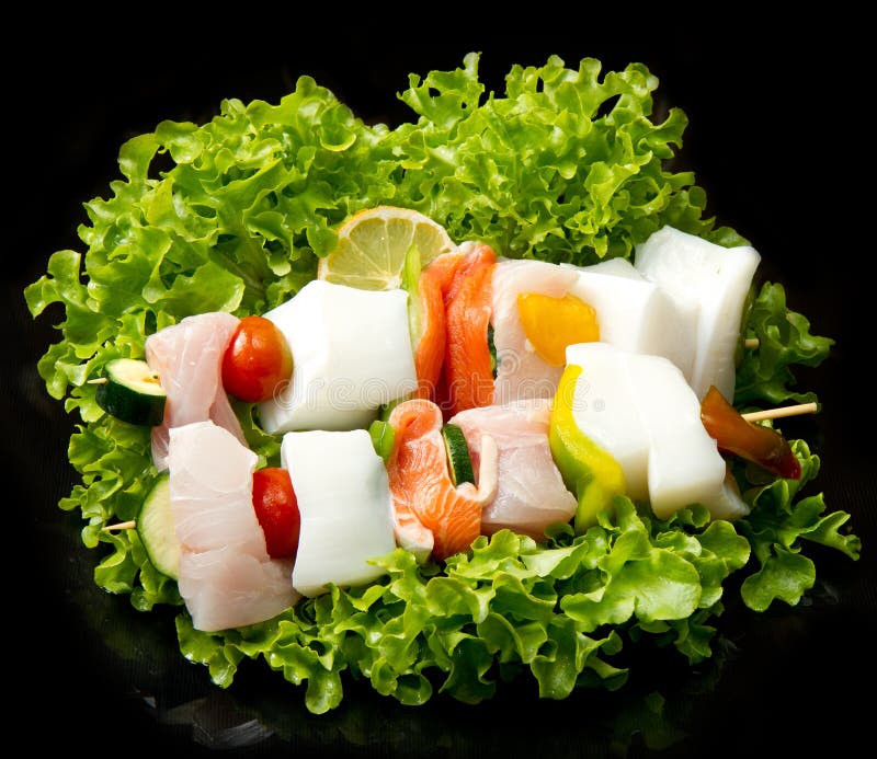 Fish skewers stock image. Image of appetizer, tattler - 25953573