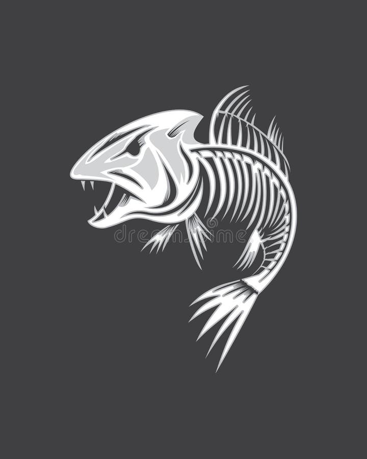 Fish skull stock vector. Illustration of bones, black - 18245186