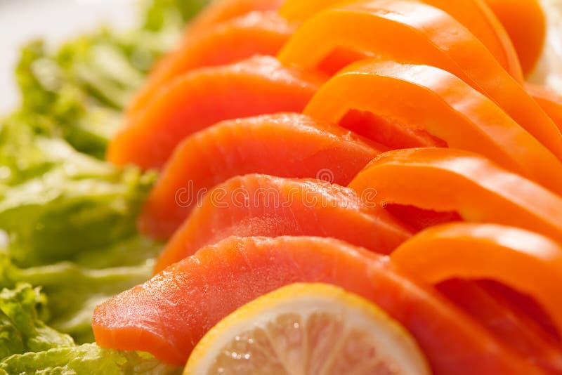 Fish slices stock photo. Image of food, salted, lettuce - 34820052