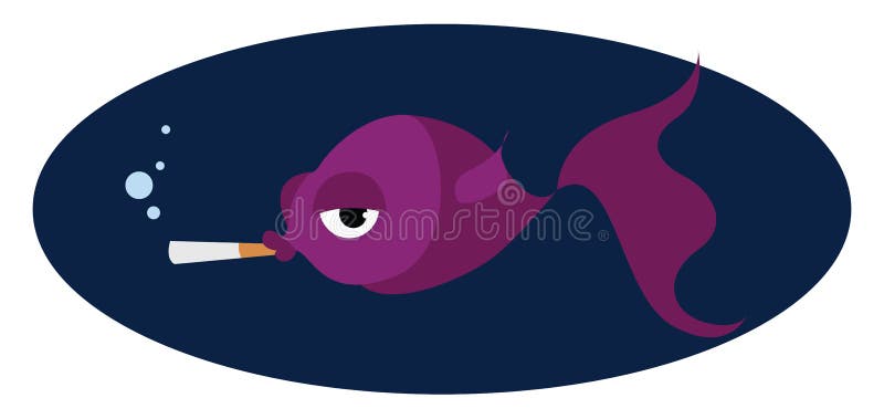 Fish Smoking, Illustration, Vector Stock Vector - Illustration of ...