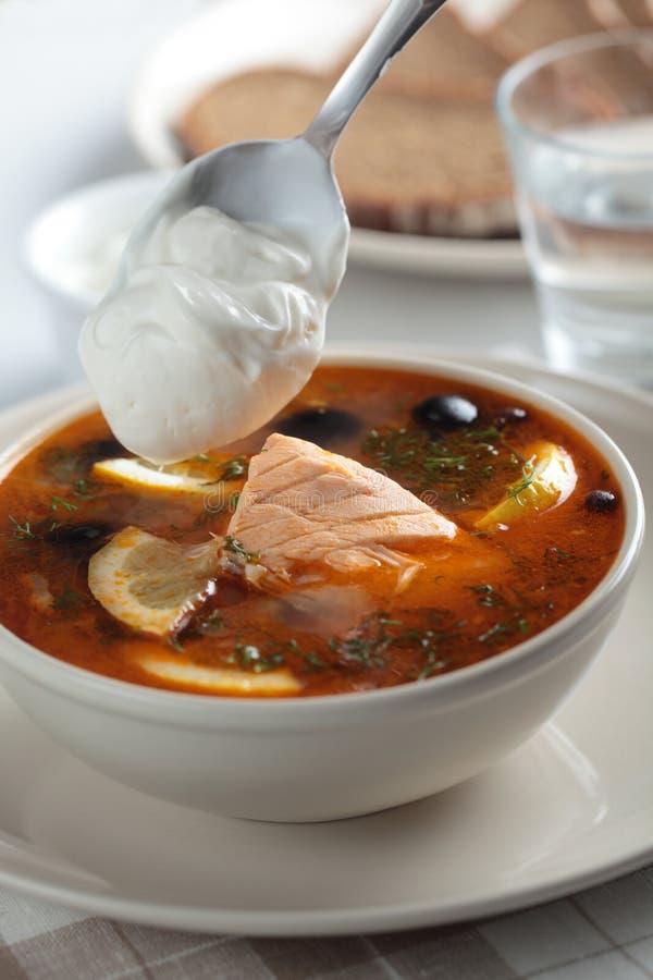 Fish solyanka stock image. Image of spoon, fish, dinner - 31080593