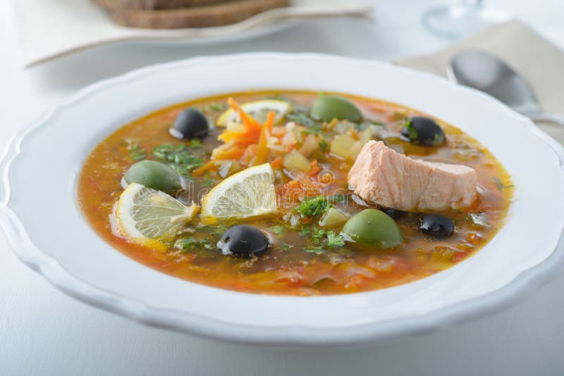 Fish solyanka stock image. Image of spoon, fish, dinner - 31080593