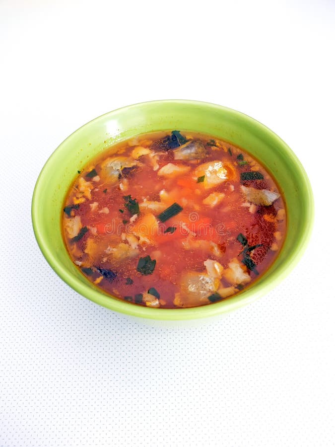 Hot fish soup stock photo. Image of appetizer, recipe - 35134236