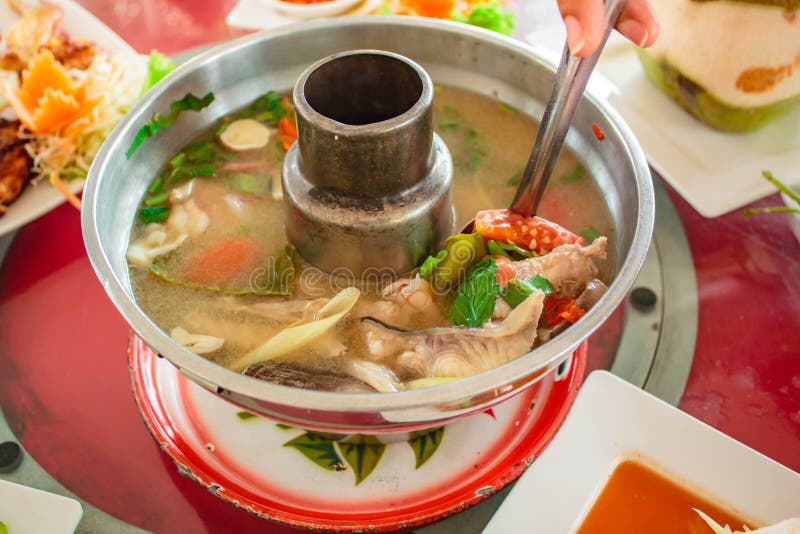 Fish soup, Tom Yum Fish. stock photo. Image of mushroom - 83012812