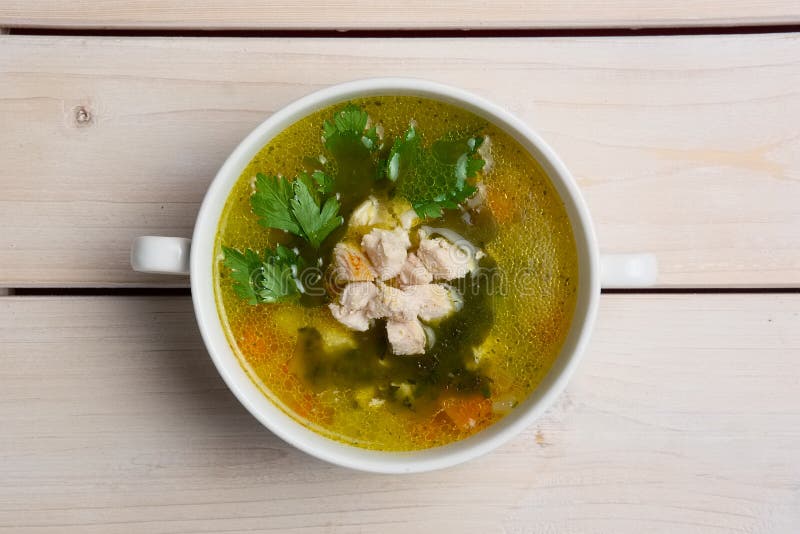 Top View of Plate with Salmon Fish Soup Stock Image - Image of pepper ...