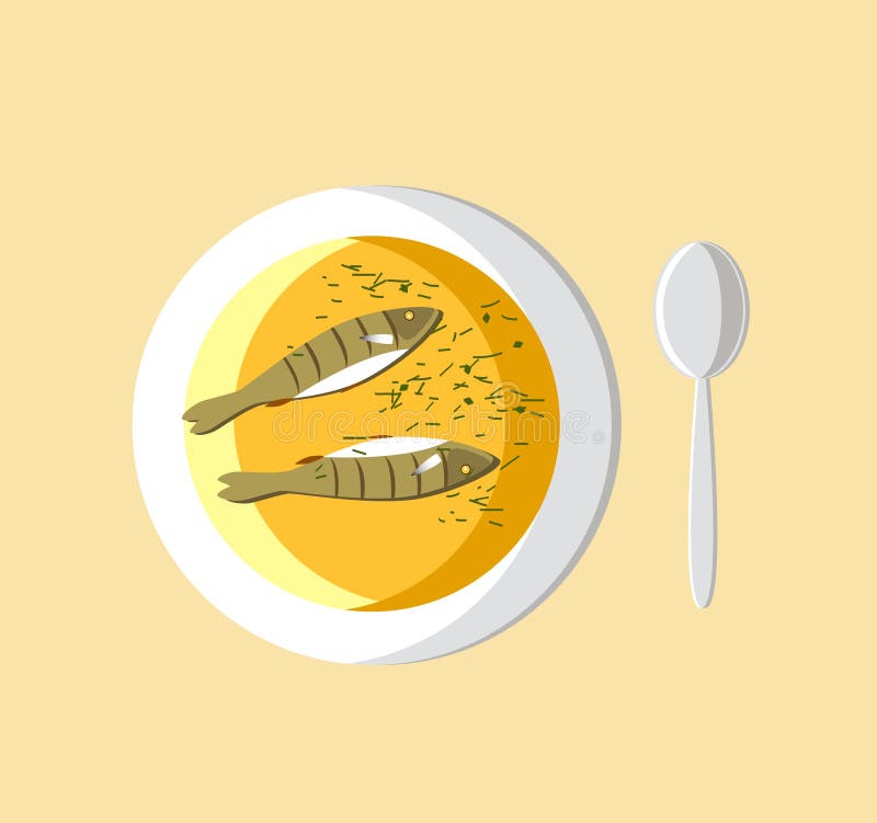 Fish Soup with Two Fish, with Dill and Onions, is Called Fish Soup. a ...