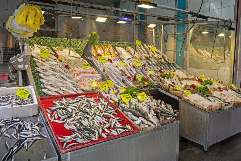 Fish at the Fish Stall. Fish Market Stock Image - Image of supermarket ...