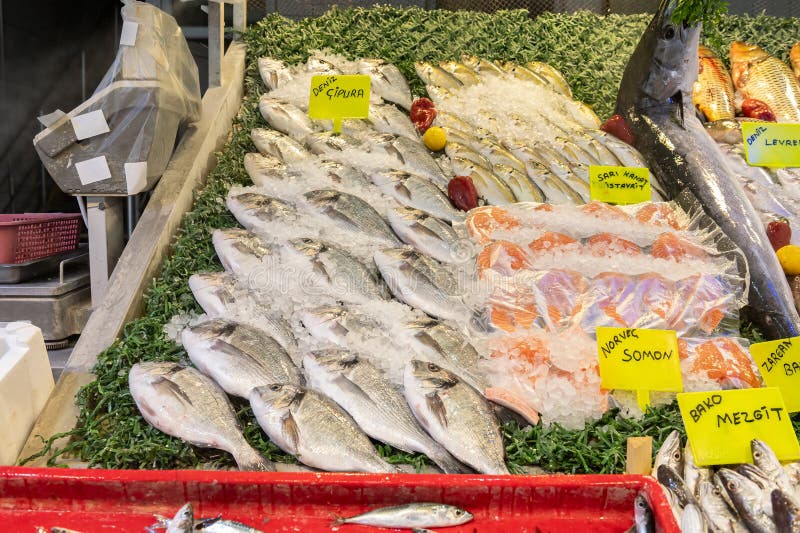 Fish at the Fish Stall. Fish Market Stock Photo - Image of nutrition ...