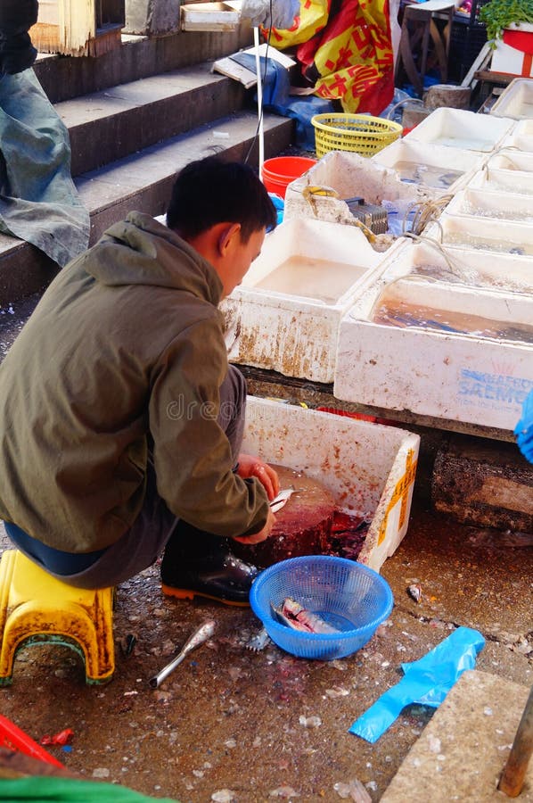 Fish Stall in the Seafood Market Editorial Photography - Image of food ...