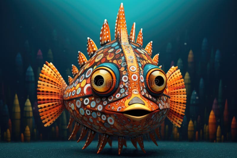 A Fish that is Standing in Front of Some Crayon Crayons Stock ...