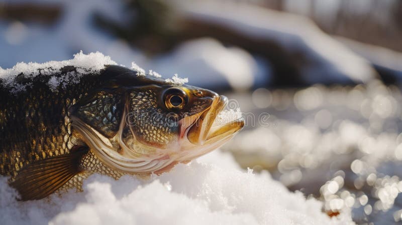 A Fish Standing in the Snow. Can Be Used To Depict Unusual and ...