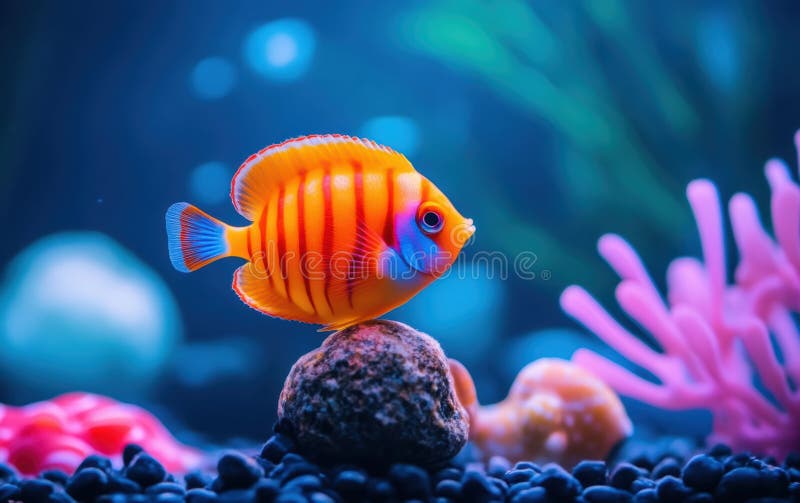 A Fish Stands on a Rock in Water, Showcasing Its Unique Habitat and ...